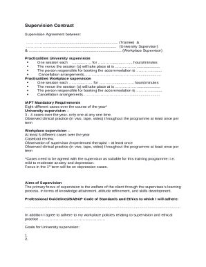 Sample Supervision Contract For BCBA BCaBA Trainees Doc Template PdfFiller