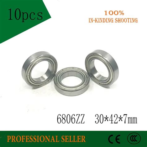6806ZZ Bearing 10PCS 30x42x7 mm Thin Section 6806 ZZ Ball Bearings ...