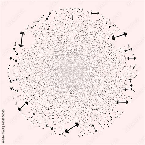 Vecteur Stock Barbell Exploding Spheric Cluster Object Pattern