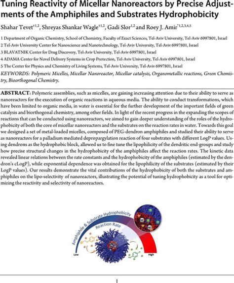 Tuning Reactivity Of Micellar Nanoreactors By Precise Adjustments Of The Amphiphiles And