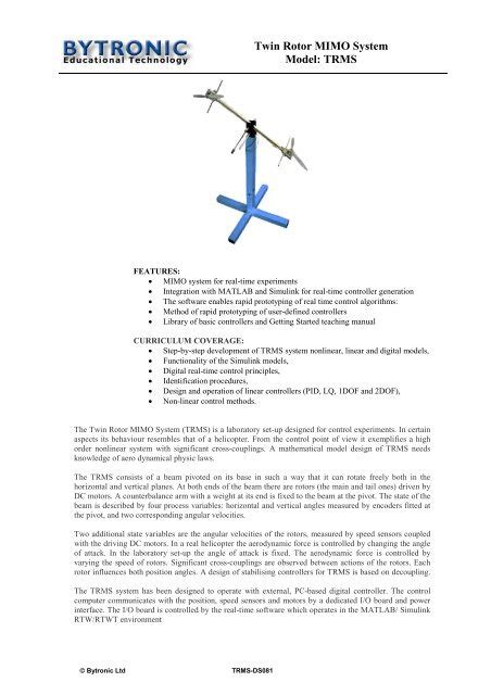twin rotor mimo system model trms