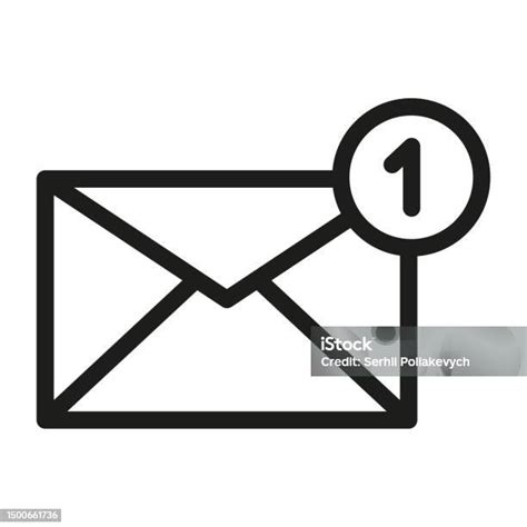알림이 있는 새 수신 메시지 봉투 1개 벡터 그림입니다 스톡 이미지 날씬한에 대한 스톡 벡터 아트 및 기타 이미지 날씬한 뉴스레터 단일 객체 Istock