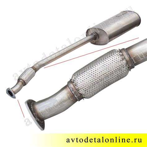 Глушитель УАЗ Патриот, Евро-3 с 2008г, нержавейка, с гофрой
