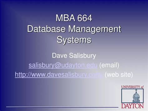 Ppt Mba 664 Database Management Systems Powerpoint Presentation Free