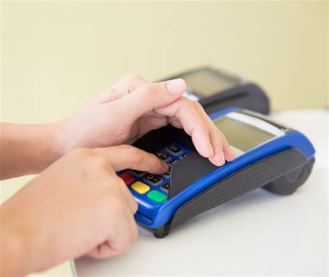 Premium Photo Edc Electronic Data Capture Machine Hand Pressing Password On Terminal