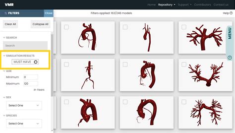 vascular model repository