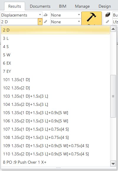 Selecting The Analysis Cases