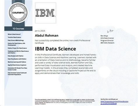 Datascience Machinelearning Ai Python Sql Datavisualization Ibm
