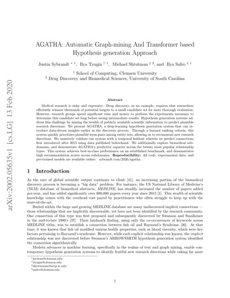 Pdf Agatha Automatic Graph Mining And Transformer Based Hypothesis