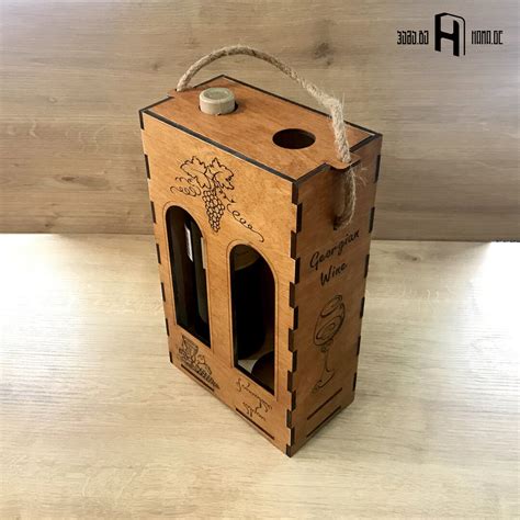 Hama Ge ღვინის ბოთლის სასაჩუქრე ყუთი 2 ბოთლის ხე