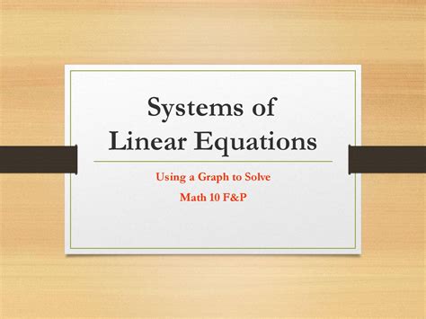 Systems of Linear Equations - ppt download