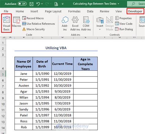 How To Calculate Age Between Two Dates In Excel 6 Methods