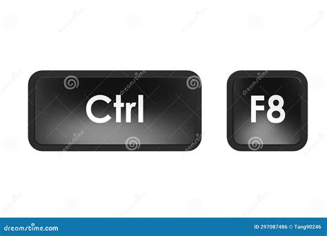 Keyboard Shortcut With Control And F8 Button Stock Illustration
