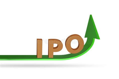Ipo Concept With Growth Chart 3d Rendering Stock Illustration