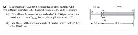 [solved] 6 6 a stepped shaft acb having solid circular cr