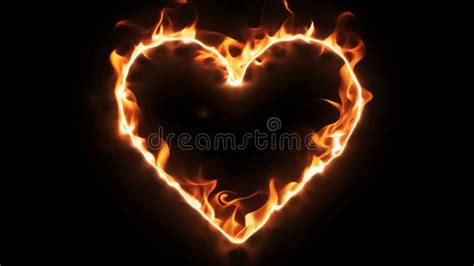 animated heart drawing lights up with a vibrant flame effect