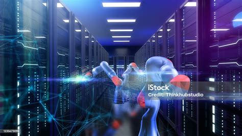 3d 서버 데이터 센터 Ai 인공지능 로봇 제어 엔지니어 미래디지털 사이버 온라인 링크 미래 스마트 기술 클라우드 데이터 빅 데이터 사물 의 인터넷 Iot 기술 0명에 대한