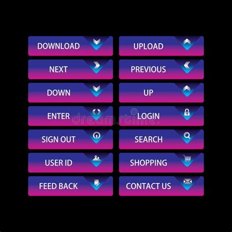 Web Design Buttons Theme Stock Illustration Illustration Of Internet