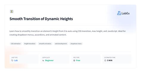 Smooth Height Transition Css Animation Web Development Labex