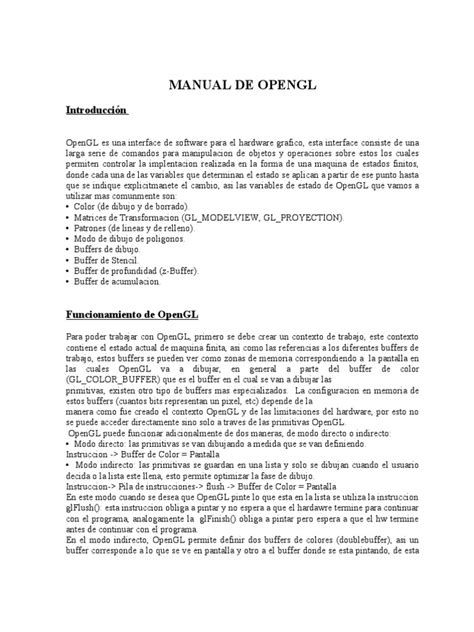 Manual De Opengl Pdf Poco Almacenador Intermediario De Datos