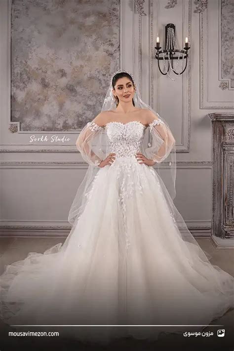 لباس عروس یقه دلبری عکس ۱۰ مدل لباس عروس یقه دلبری باز