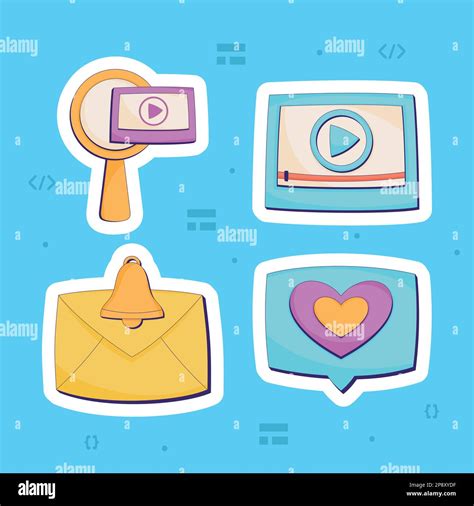 web development set four icons stock vector image and art alamy