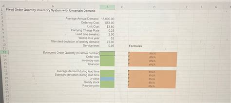 Solved Fixed Order Quantity Inventory System With Uncertain