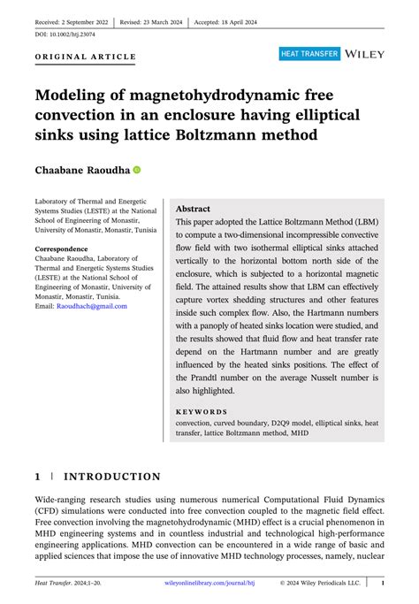 Modeling Of Magnetohydrodynamic Free Convection In An Enclosure Having