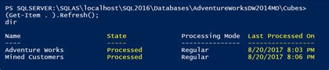 powershell for ssas multidimensional