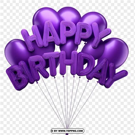 Hd Purple Happy Birthday Balloon Cluster Png Toppng