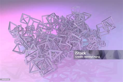 삼각형 또는 정사각형의 무리 플 라 잉 인터잠금 디자인 질감에 대 한 배경 3d 렌더링 0명에 대한 스톡 사진 및 기타 이미지 Istock