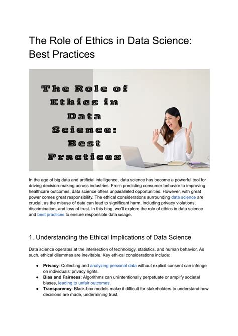 ppt the role of ethics in data science best practices powerpoint