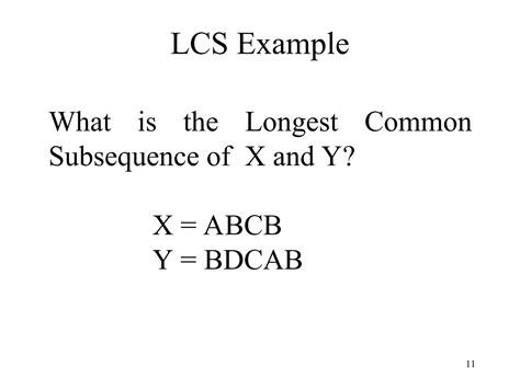 Lecture 13 Longest Common Subsequence Lcs Ppt