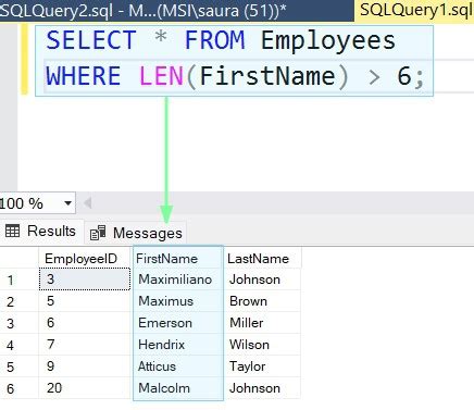 LEN Function In SQL Server