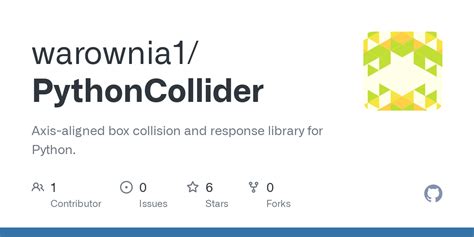 Github Warownia1pythoncollider Axis Aligned Box Collision And Response Library For Python