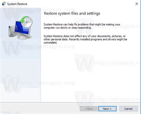 Find Available System Restore Points In Windows 10