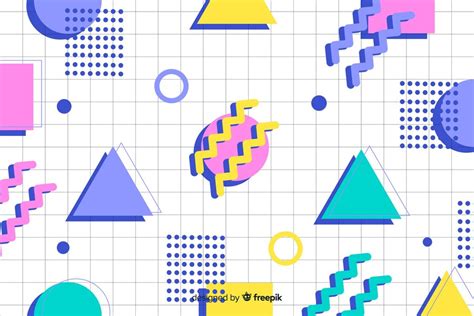 Fundo Decorativo Colorido Geométrico Dos Anos 80 Vetor Grátis