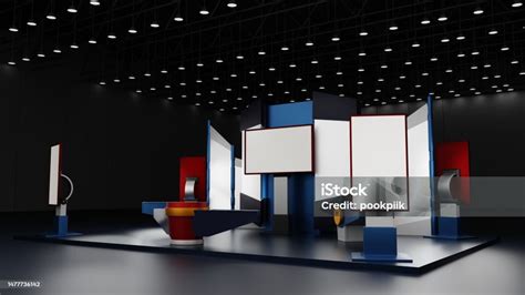 부스 전시 스탠드 디스플레이 모형 디자인 이벤트 무역 박람회 전시 전시장 3d 렌더링 3차원 형태에 대한 스톡 사진 및 기타 이미지 3차원 형태 부스 비즈니스