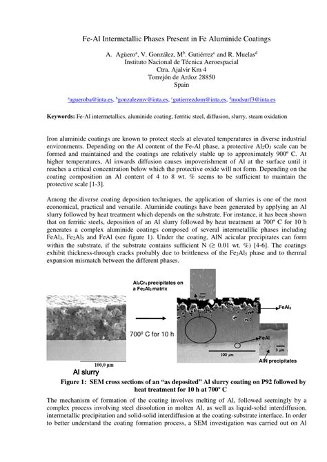 Pdf Fe Al Intermetallic Phases Present In Fe Aluminide Coatings
