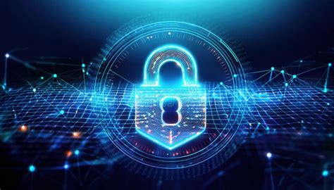 digital lock symbol representing cybersecurity and data protection