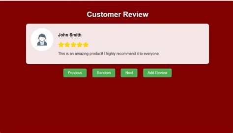 Customer Review App Using Html Css And Javascript With Source Code