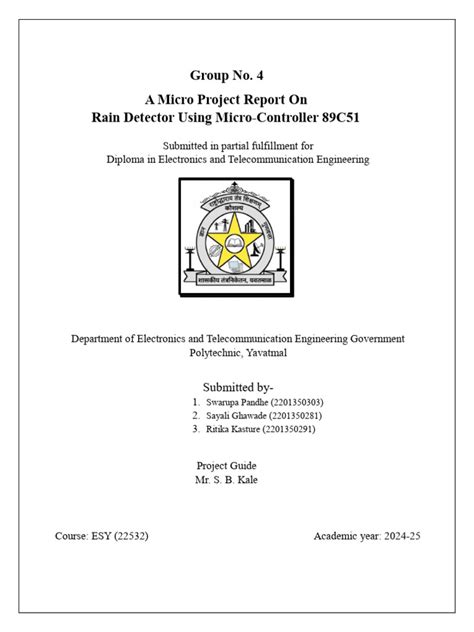 ESY Microproject | PDF | Microcontroller | Embedded System