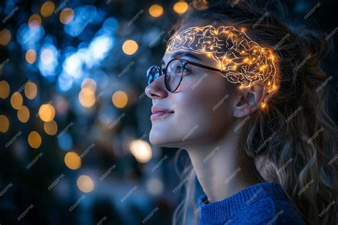 Cerebral Activity Thought Process Bioelectricity Neural Pathways And Brain Function Young Woman