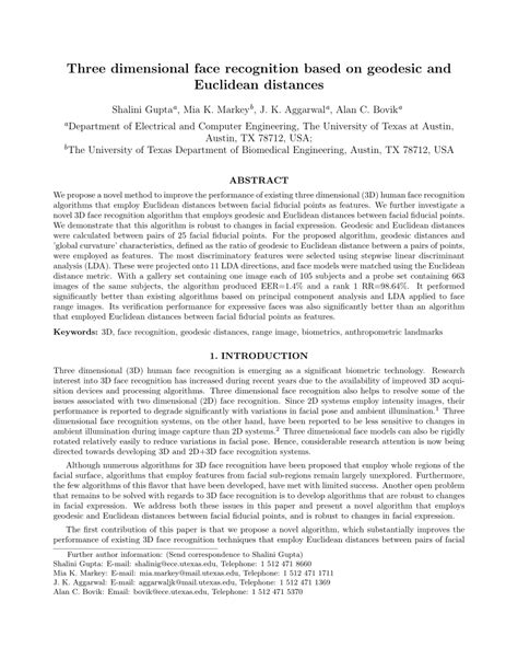 pdf three dimensional face recognition based on geodesic and