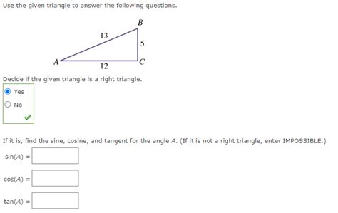 Solved Use The Given Triangle To Answer The Following Chegg Com