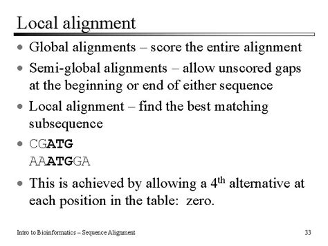 Introduction To Bioinformatics Sequence Alignments And Database Searches