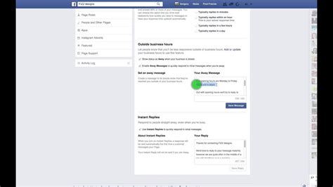 How To Add Facebook Messaging Automatic Responses Youtube