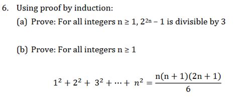 Solved Using proof by induction:(a) ﻿Prove: For all integers | Chegg.com