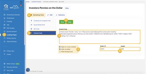 Landing Pages Embed Code Listings To Leads