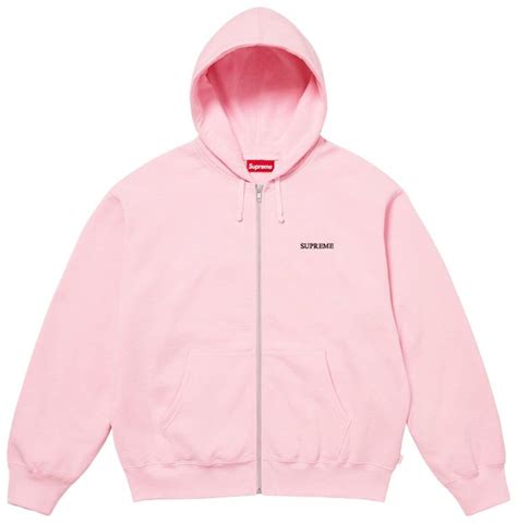 Buy Supreme Idgaf Zip Up Hooded Sweatshirt Light Pink Fw25sw75